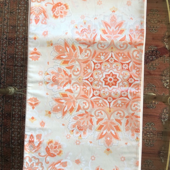 Dining | 14 Foot Table Runner 12 Wide Peach Floral Satin | Poshmark